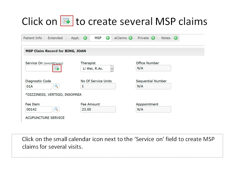 Tutorial for acupuncturists - Claim Manager